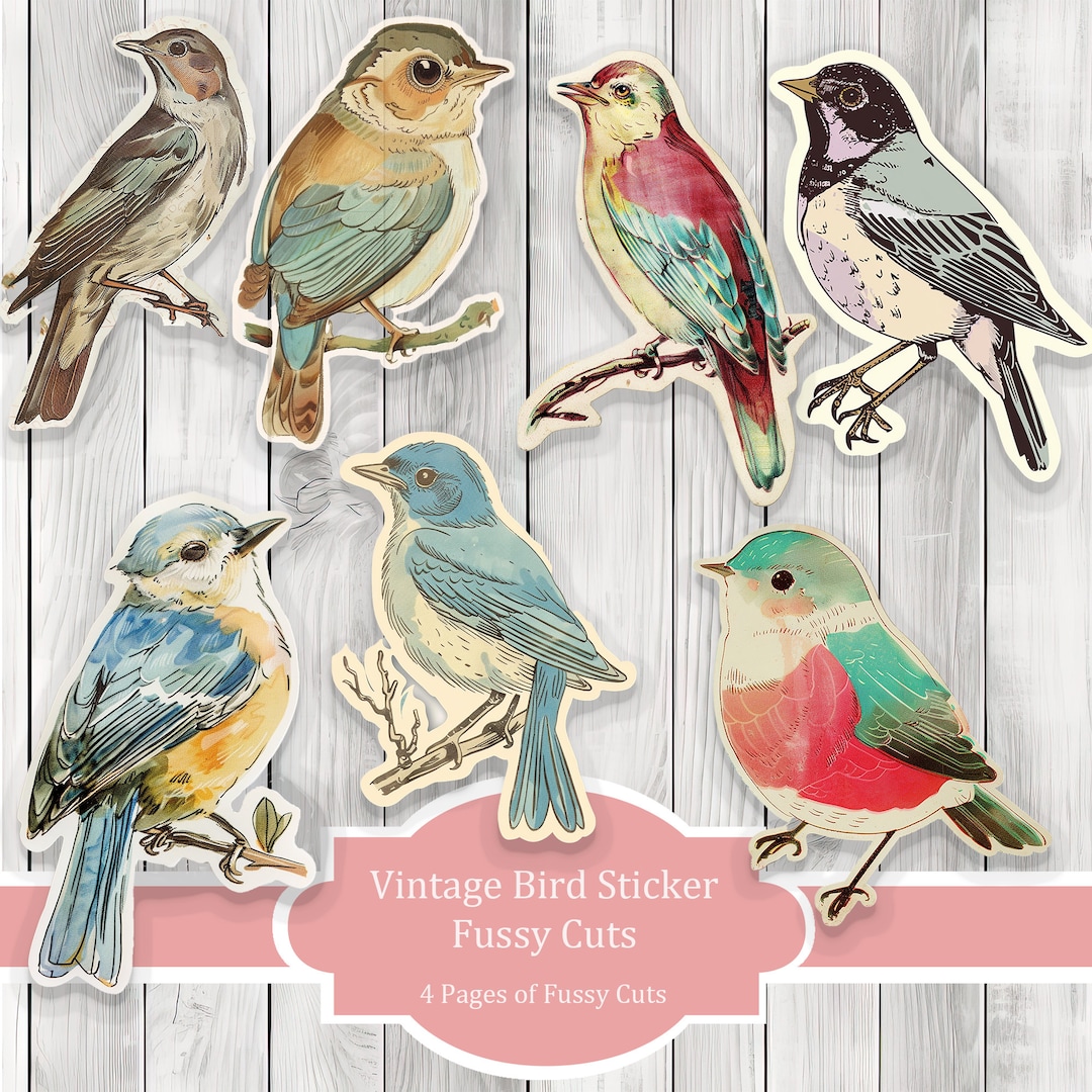 Vintage Bird Fussy Cuts - Junk Journal , Printable Journal, Junk ...