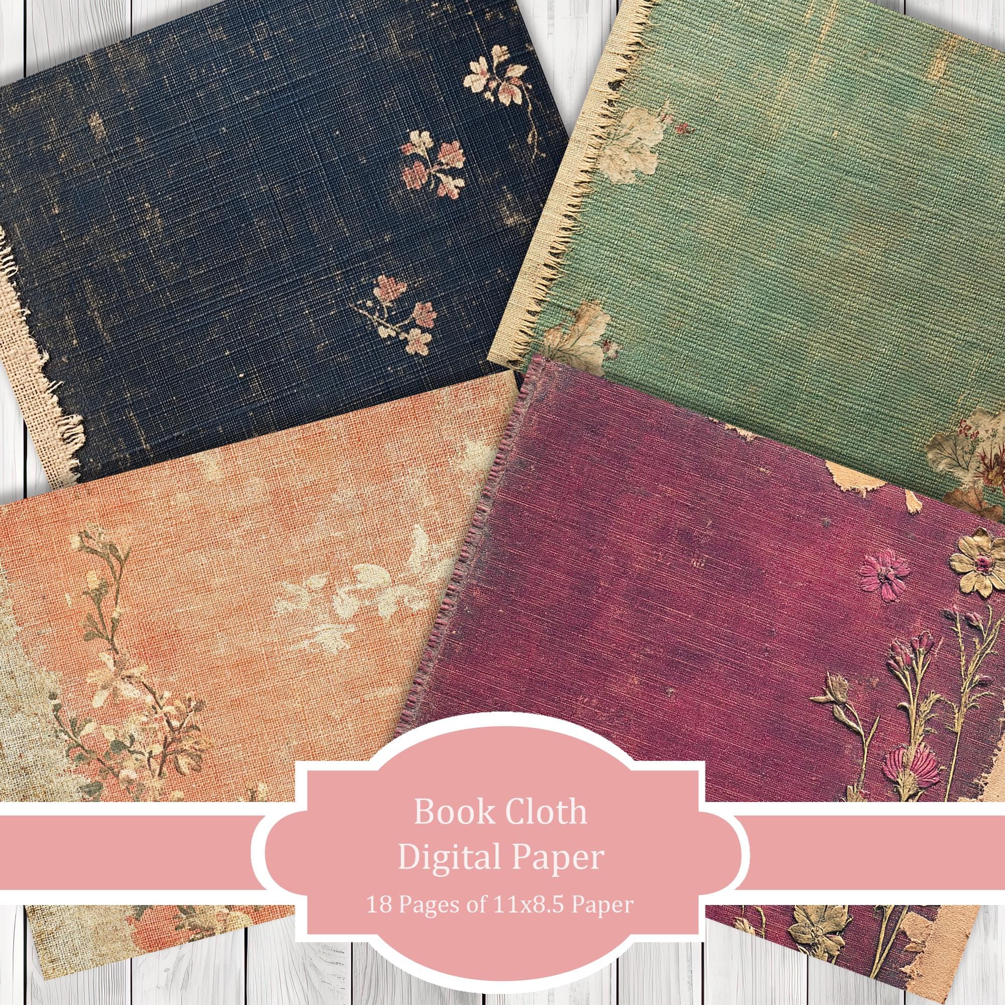 Book Cloth - Journal Paper Set, Junk Journal Pages, Junk Journal Paper ...