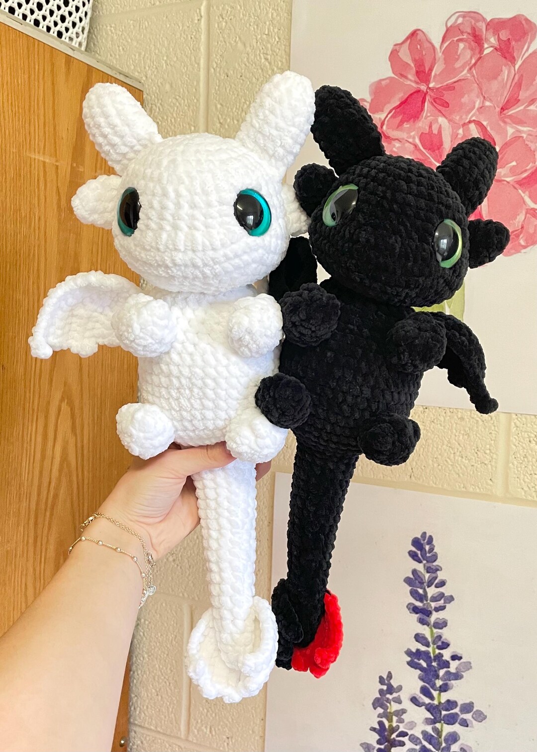 Crocheted Fury Dragons, Inspired by the Characters “toothless” and ...