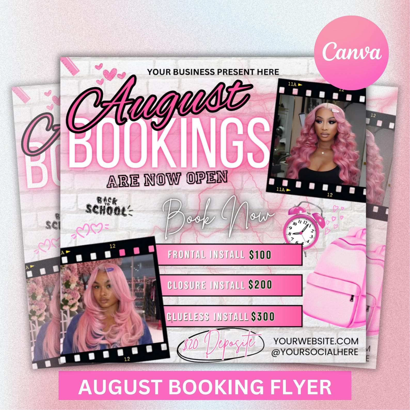 August Booking Flyer | August Sale Flyer | August Deals Template | Hair ...