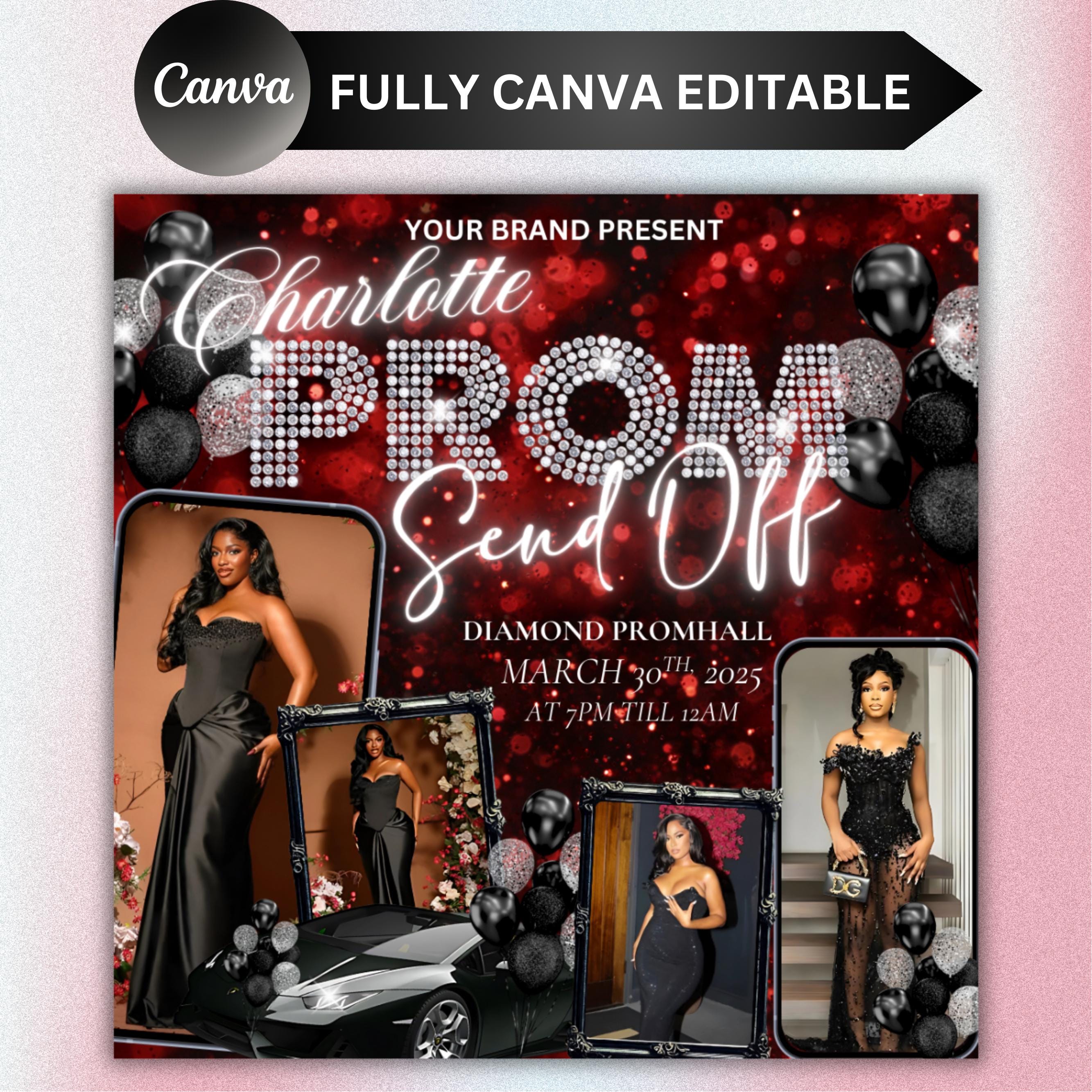Prom Send off Flyer, DIY Prom Flyer, Prom Canva Template, Prom Send Off ...