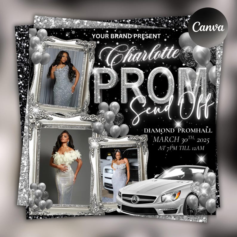Prom Send off Flyer, DIY Prom Flyer, Prom Canva Template, Prom Send Off ...