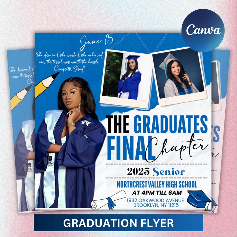 Graduate Flyer, Graduation Party Flyer, Graduation Invitation, College ...