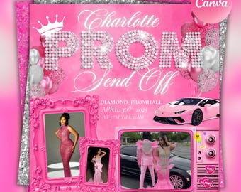 Prom Send off Flyer, DIY Prom Flyer, Prom Canva Template, Prom Send Off ...