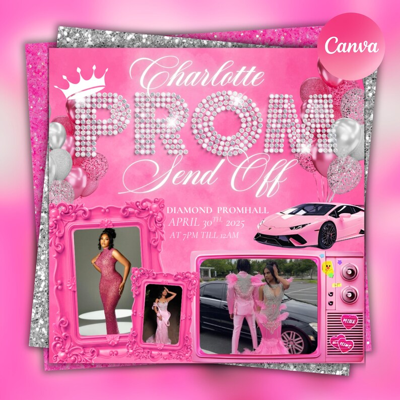 Prom Send off Flyer, DIY Prom Flyer, Prom Canva Template, Prom Send Off ...