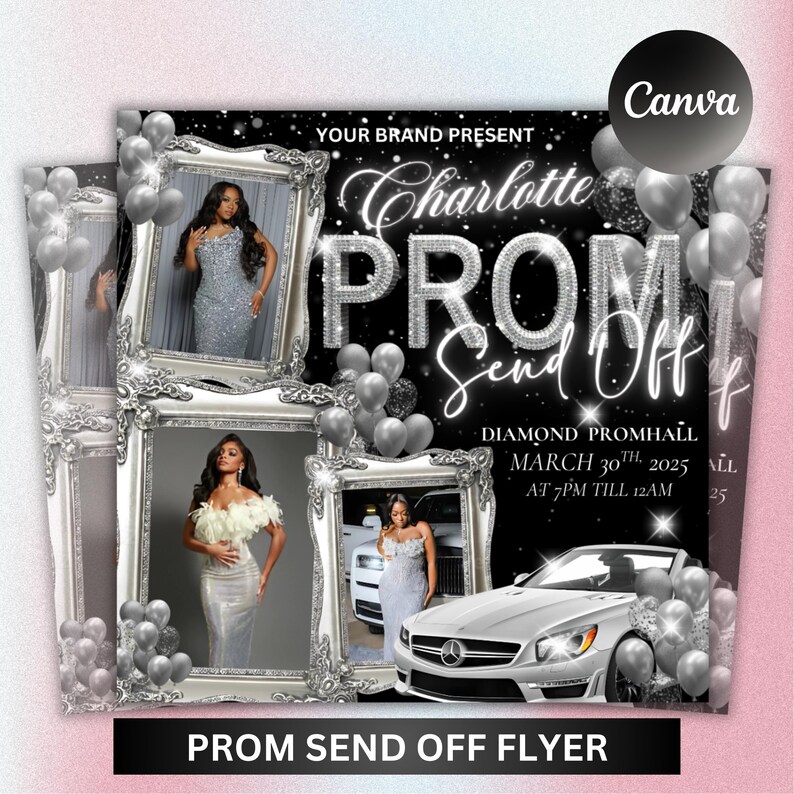 Prom Send off Flyer, DIY Prom Flyer, Prom Canva Template, Prom Send Off ...