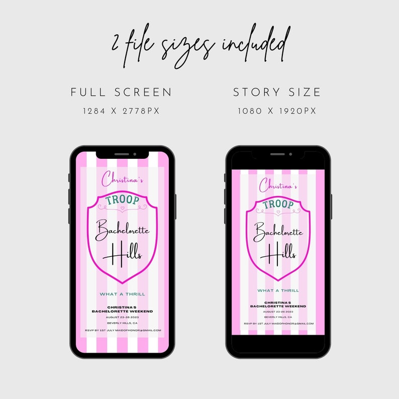 Troop Bachelorette Digital Party Invitation Editable in Canva DIY ...