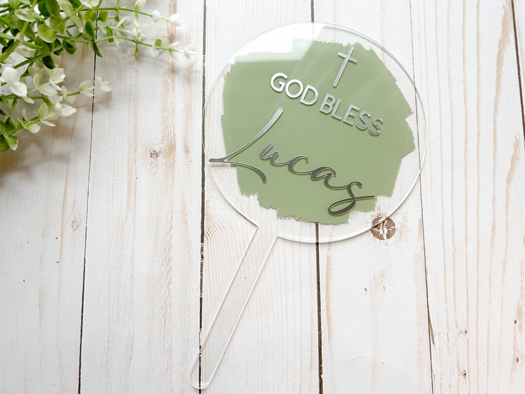 Topper de pastel redondo de acrílico religioso / topper de pastel de ...