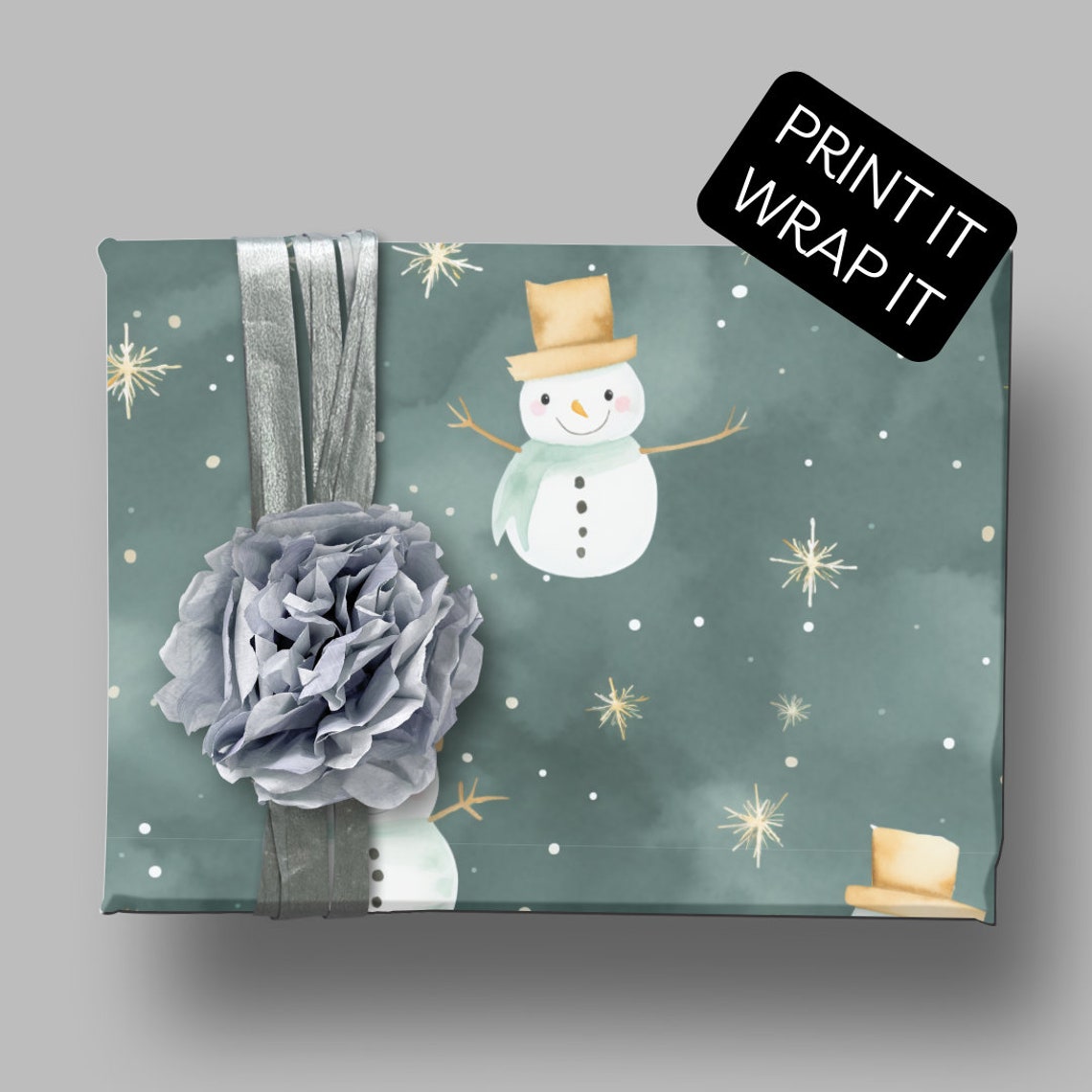 Christmas Snowman Wrapping Paper. Winter Creativity and Joy. - Etsy