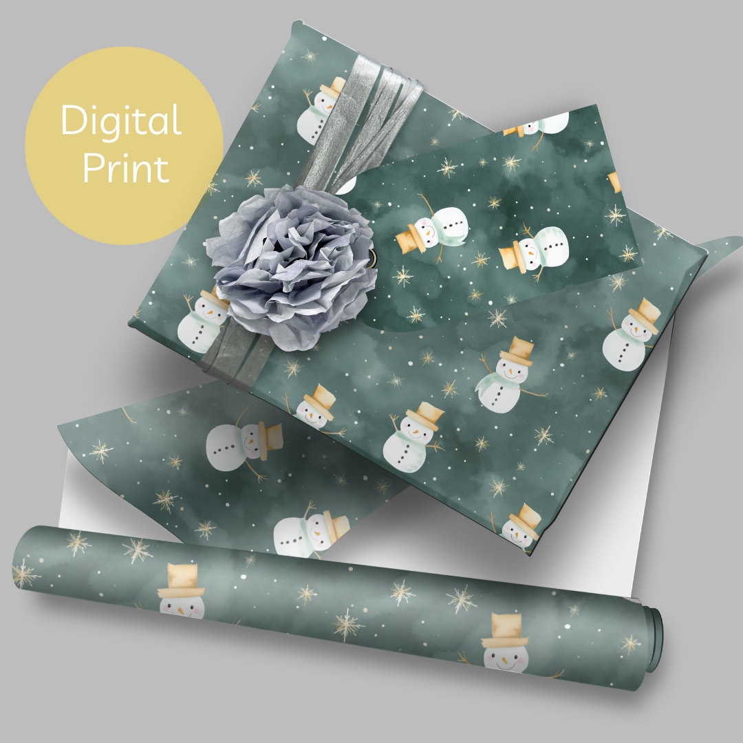Christmas Snowman Wrapping Paper. Winter Creativity and Joy. - Etsy