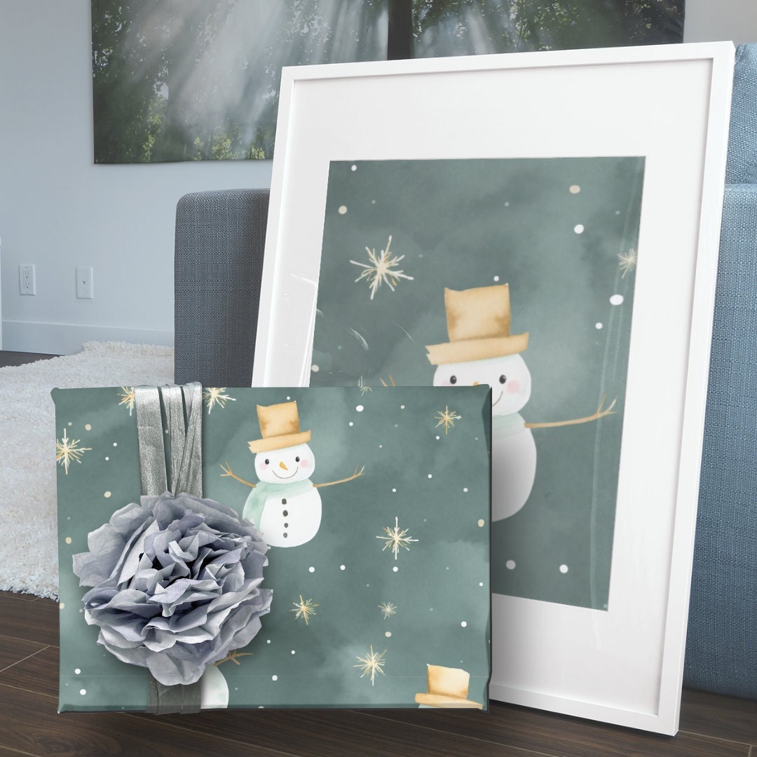Christmas Snowman Wrapping Paper. Winter Creativity and Joy. - Etsy