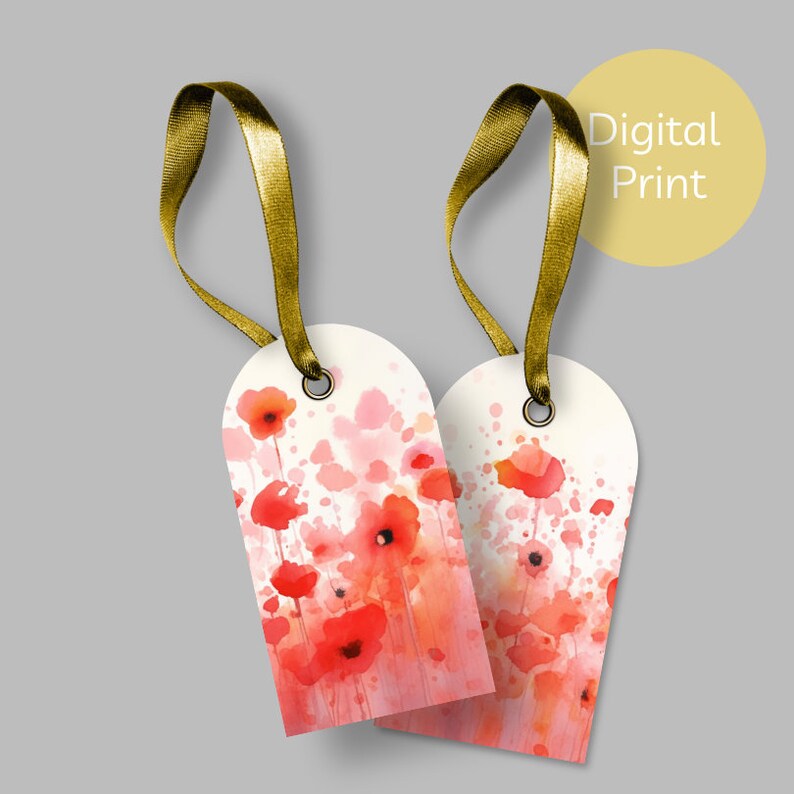 Watercolor Red Poppy Wall Art Gift Wrapping Paper. Digital Download ...