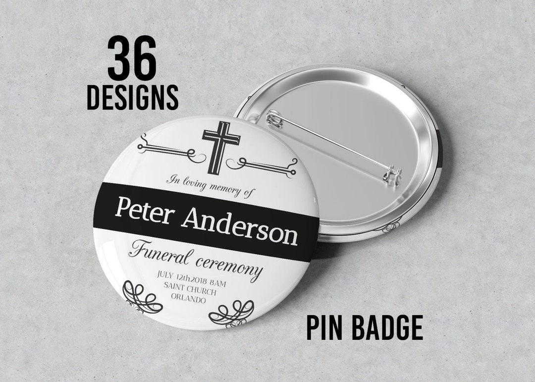 Custom Personalized Pin Badge, Celebration of Life Pin Badge for ...