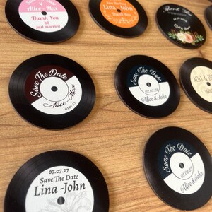 Retro Vinyl Record Themed, Wedding Invitations, Personalized Magnet ...