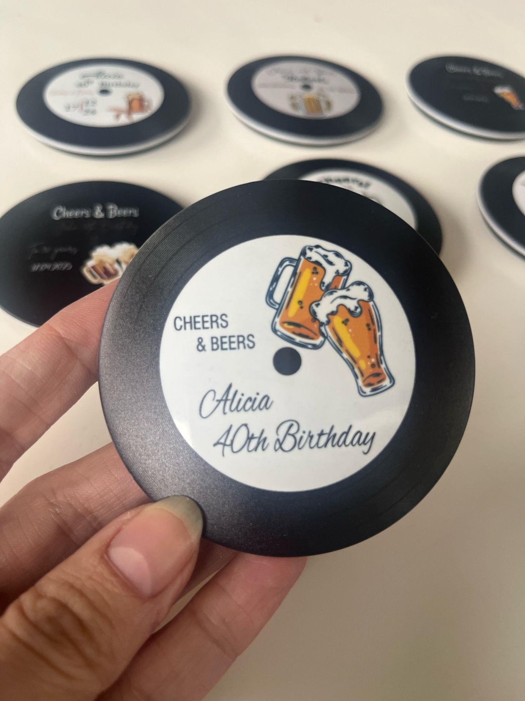 Bottle Opener Magnet, Retro Vinyl Record Themed, Personalized Birthday ...