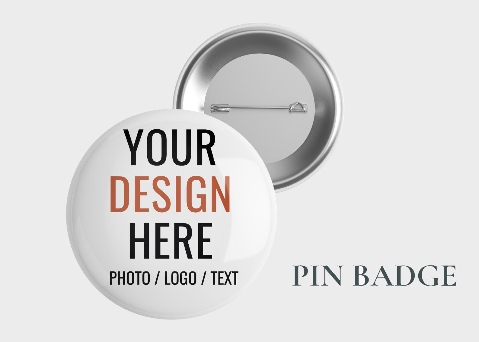 Custom Personalized Pin Badge 44mm and 58mm Button Badges - Etsy
