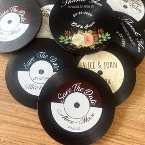 Retro Vinyl Record Themed, Wedding Invitations, Personalized Magnet ...