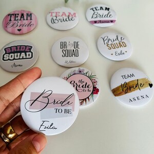 Custom Personalized Pinback Button Pins, Badges for Bridesmaid ...