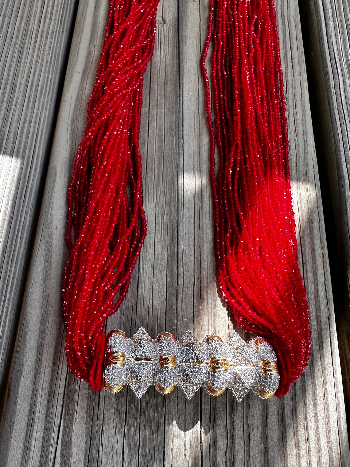 Nepali Gold Plated Hydro Pote Diamond Tilhari - Etsy