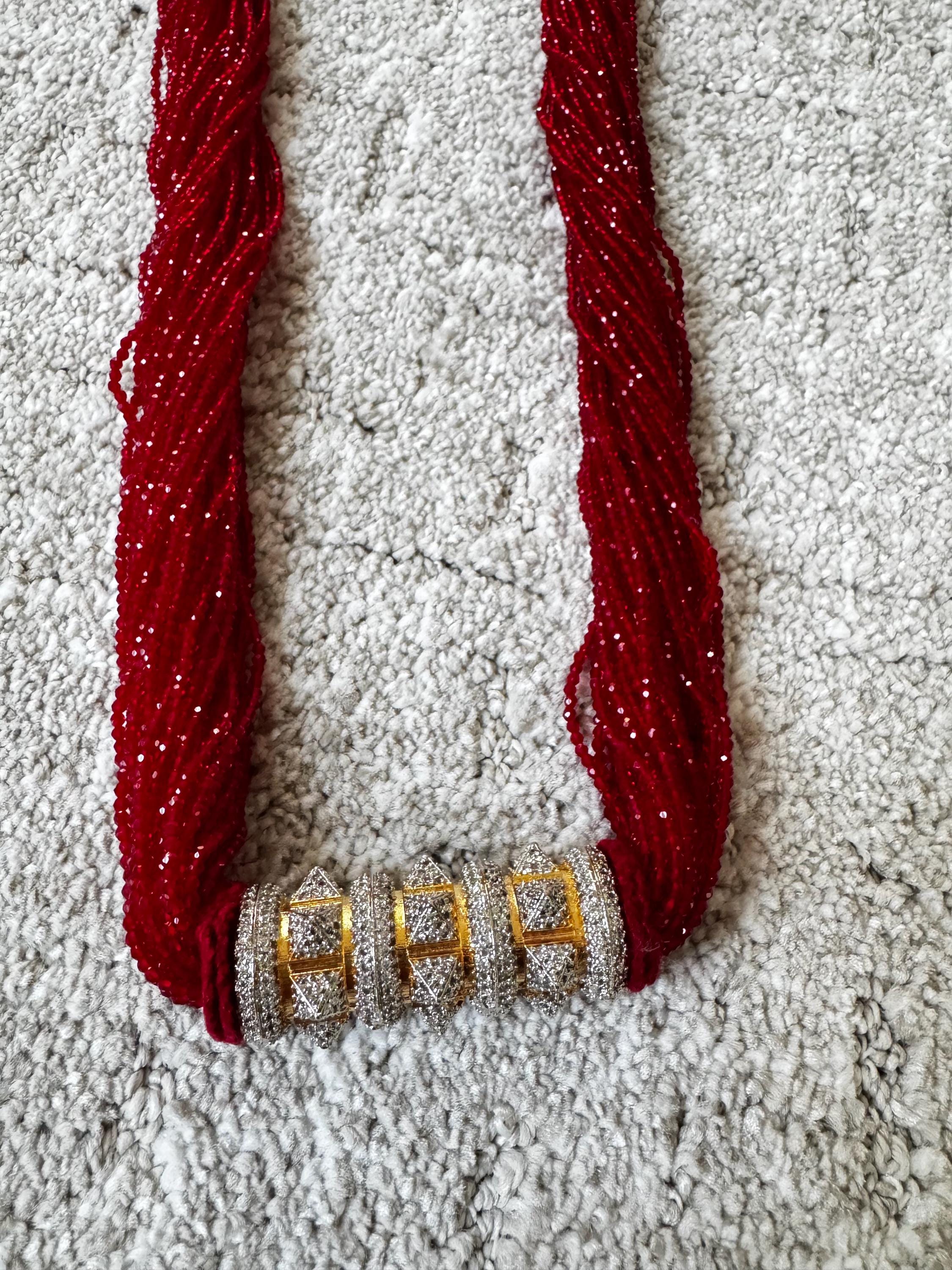 Nepali Gold Plated Hydro Pote Diamond Tilhari - Etsy