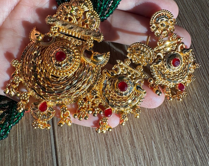 Nepali Gold Plated Hydro Pote Diamond Tilhari - Etsy
