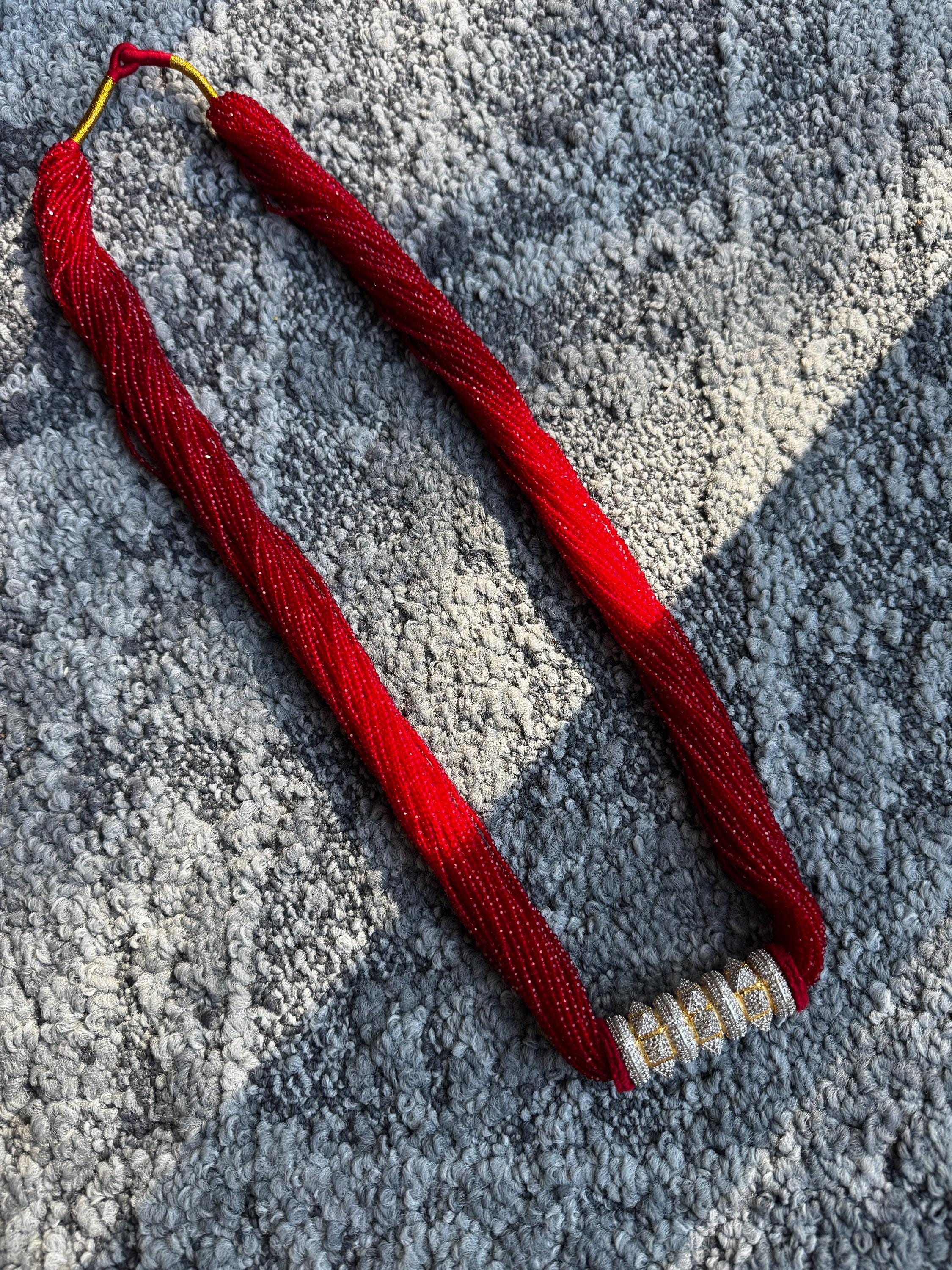 Nepali Gold Plated Hydro Pote Diamond Tilhari - Etsy