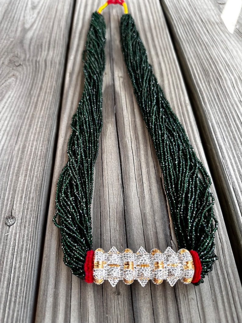 Nepali Gold Plated Hydro Pote Diamond Tilhari - Etsy