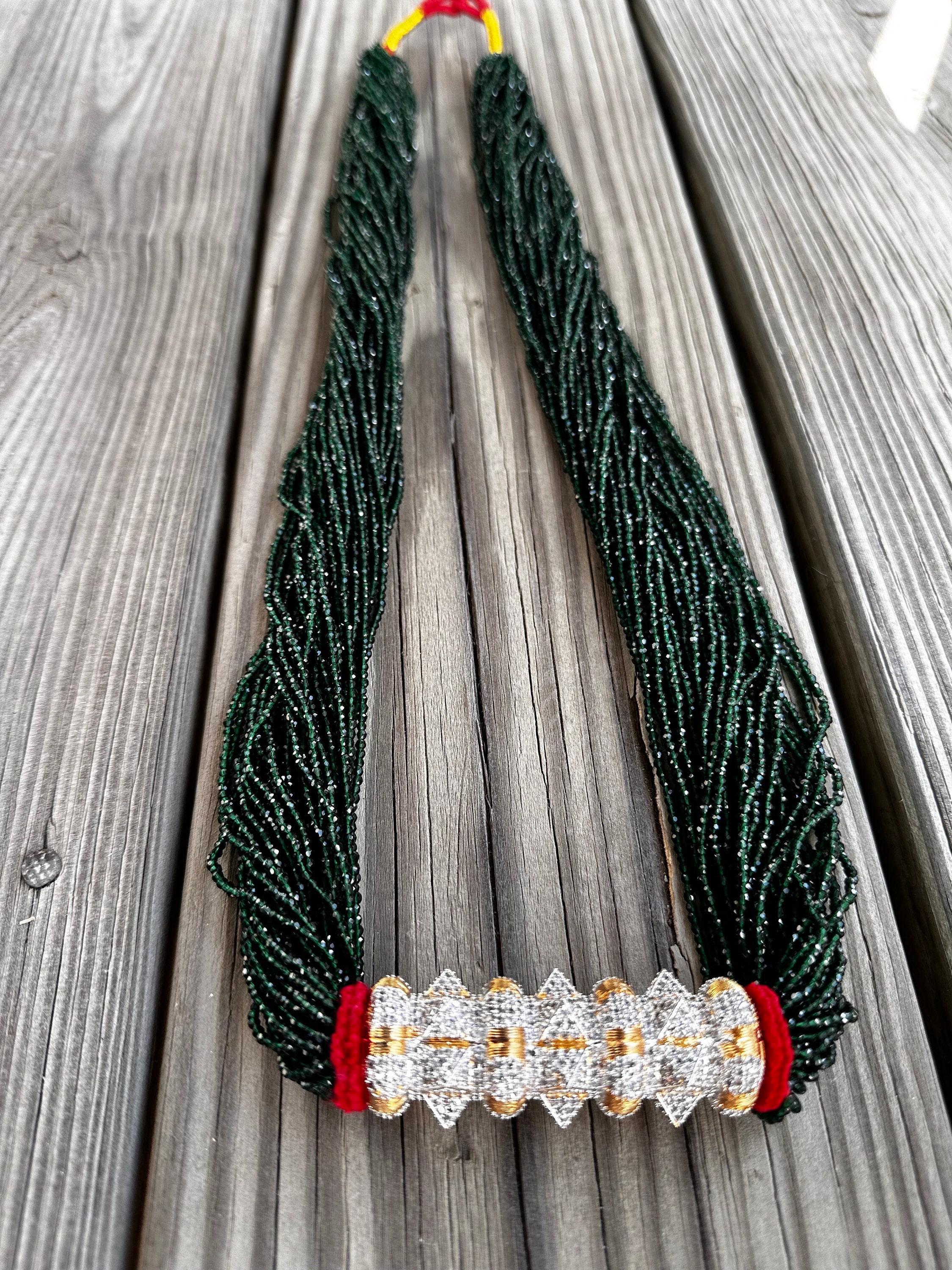 Nepali Gold Plated Hydro Pote Diamond Tilhari - Etsy