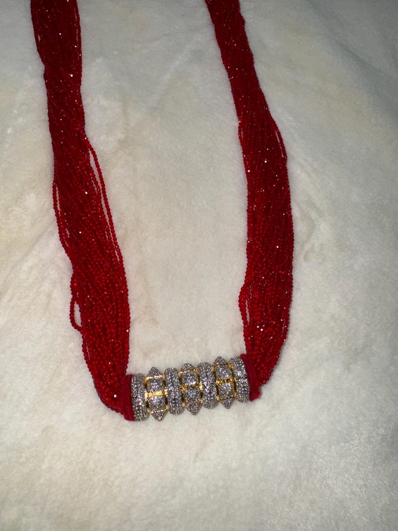 Nepali Gold Plated Hydro Pote Diamond Tilhari - Etsy