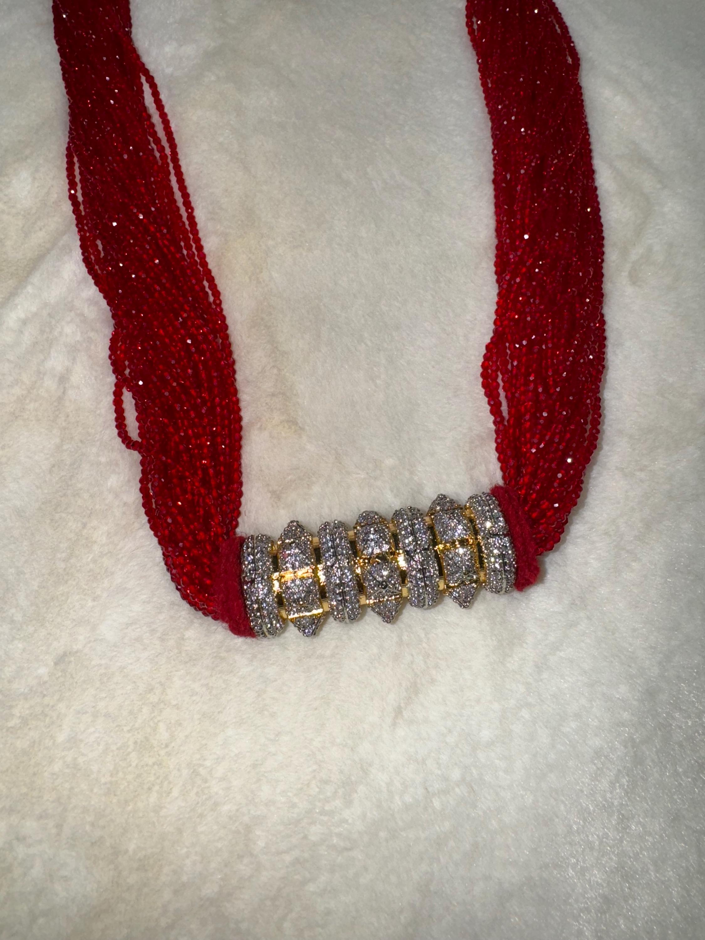 Nepali Gold Plated Hydro Pote Diamond Tilhari - Etsy