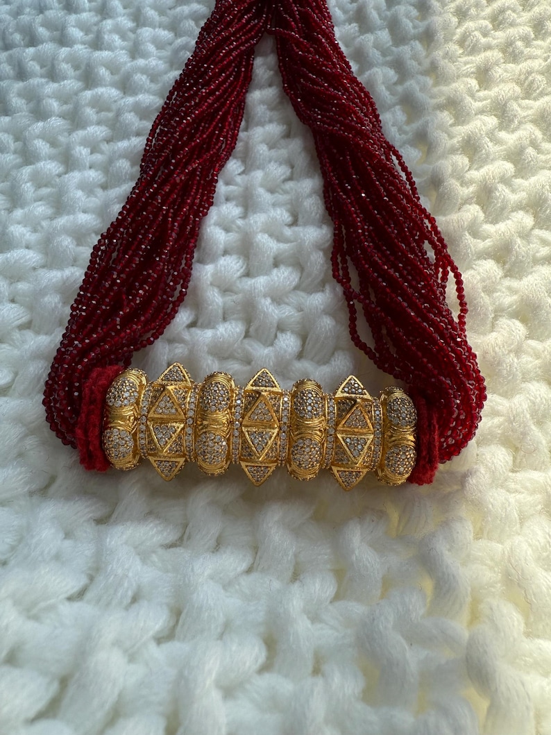 Nepali Gold Plated Hydro Pote Diamond Tilhari - Etsy