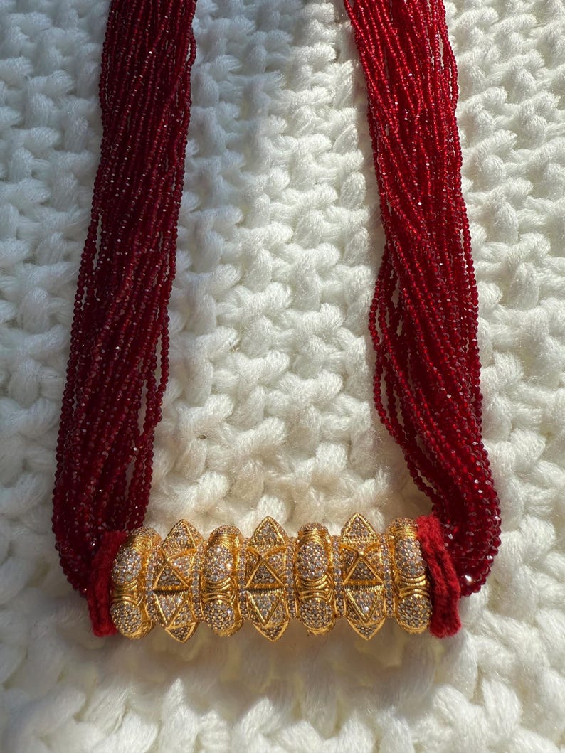 Nepali Gold Plated Hydro Pote Diamond Tilhari - Etsy