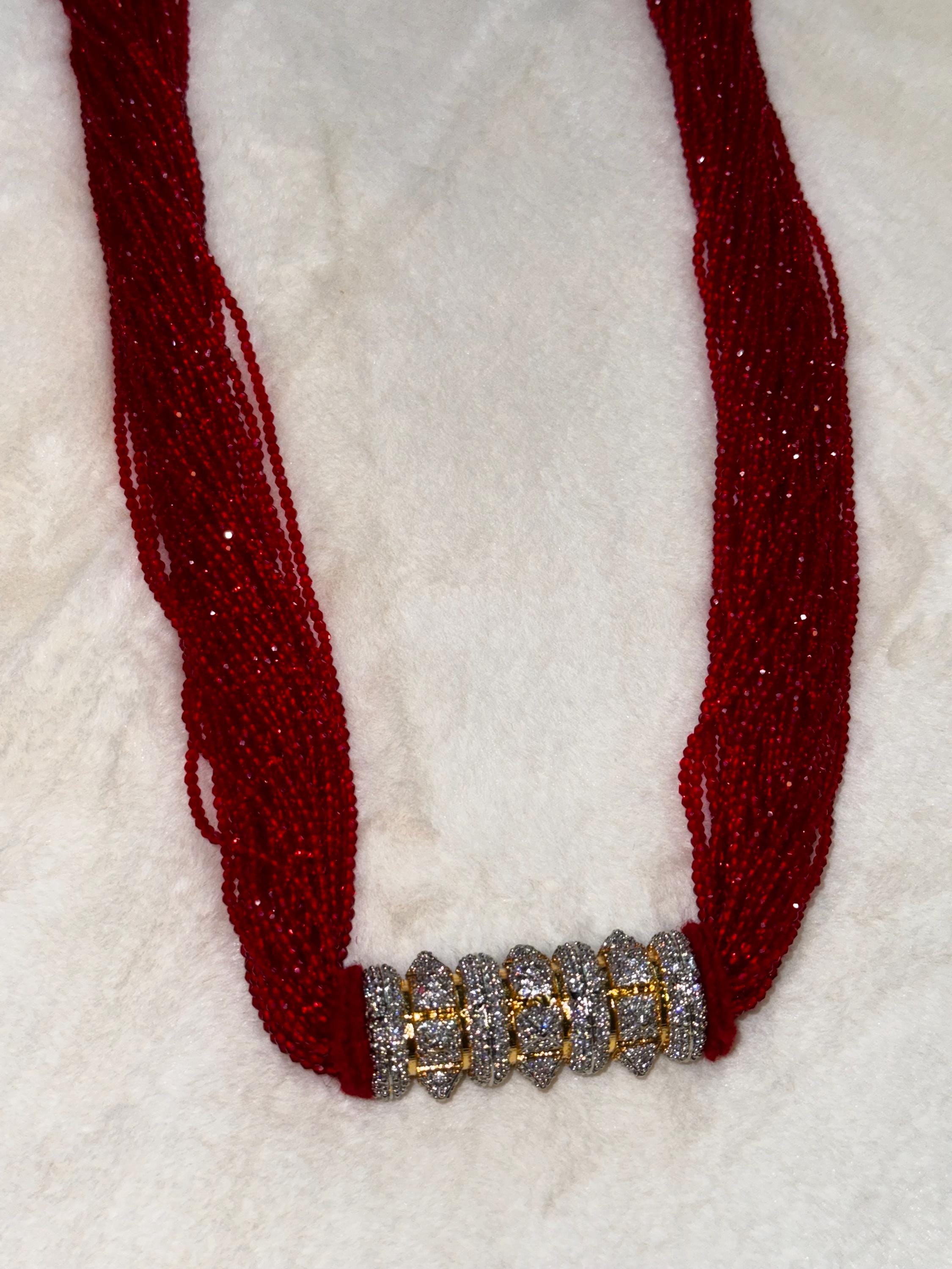 Nepali Gold Plated Hydro Pote Diamond Tilhari - Etsy