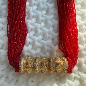 Nepali Gold Plated Hydro Pote Diamond Tilhari - Etsy