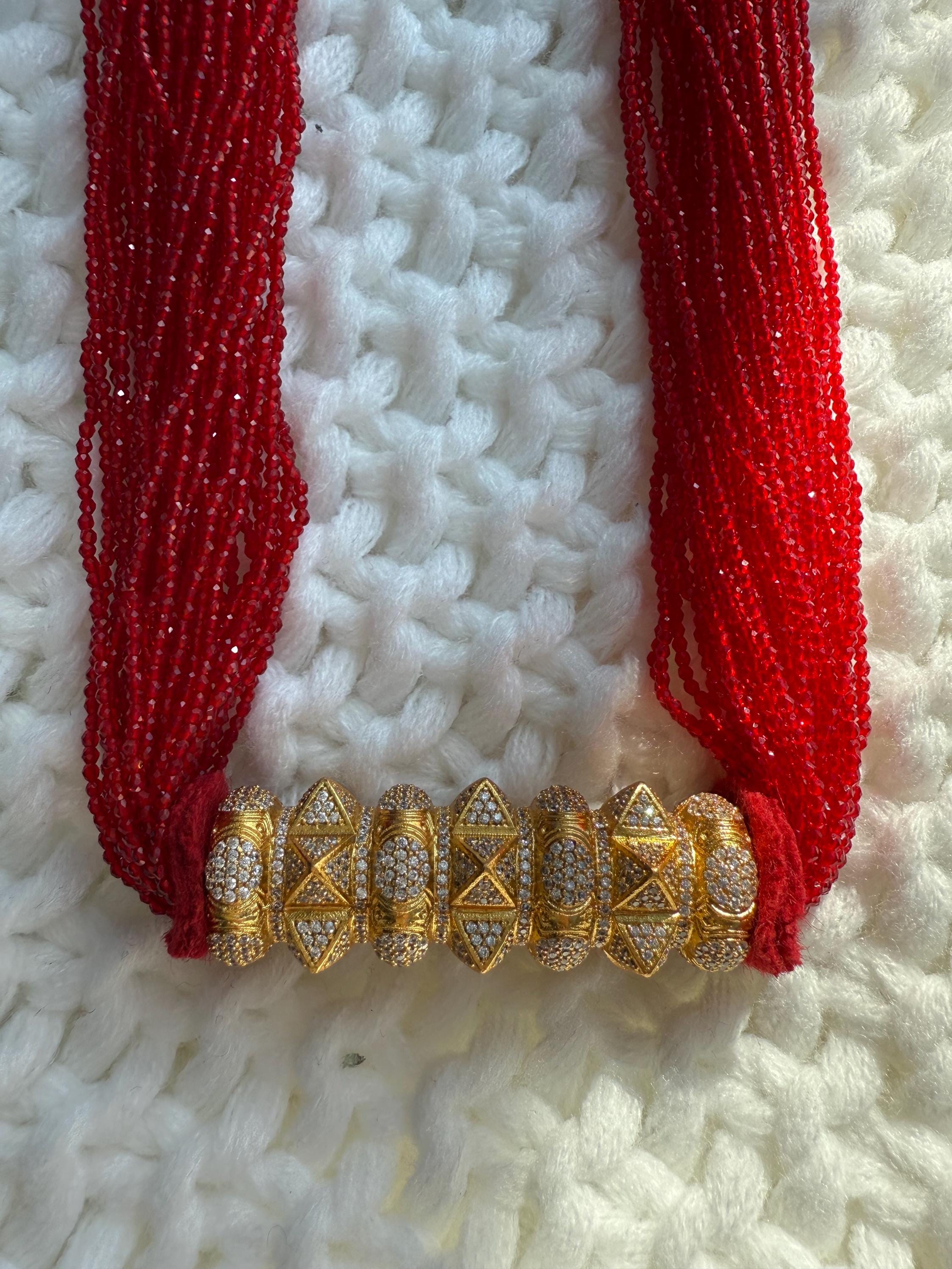 Nepali Gold Plated Hydro Pote Diamond Tilhari - Etsy