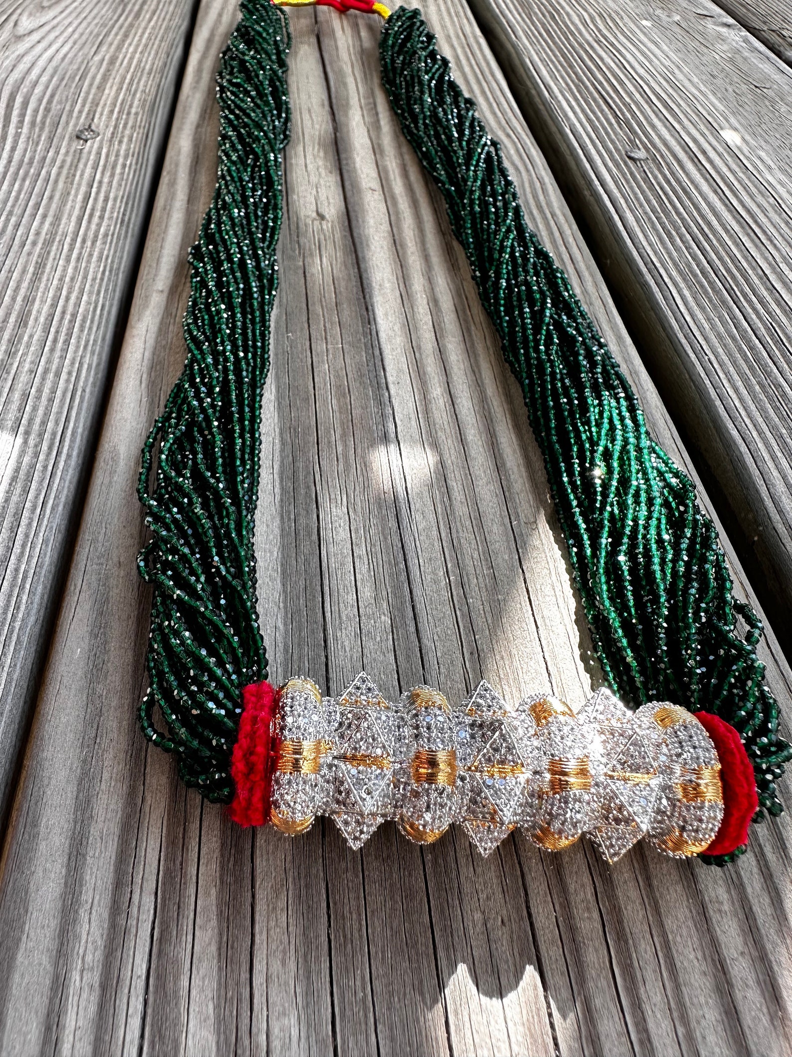 Nepali Gold Plated Hydro Pote Diamond Tilhari - Etsy