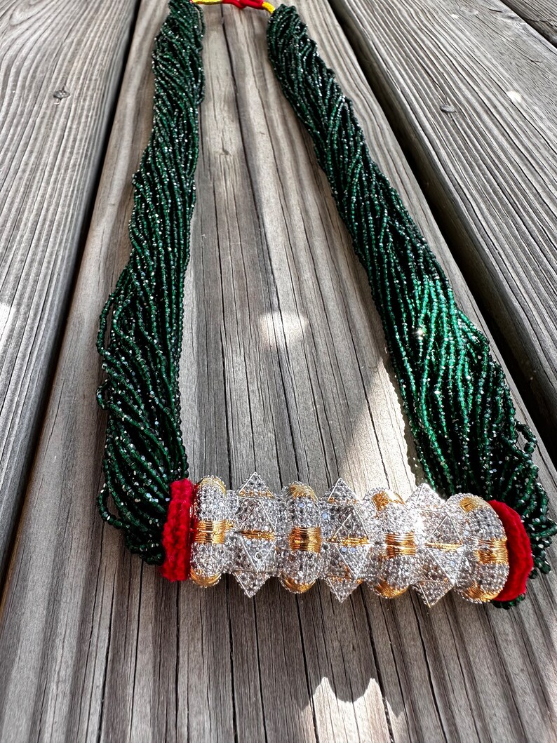 Nepali Gold Plated Hydro Pote Diamond Tilhari - Etsy