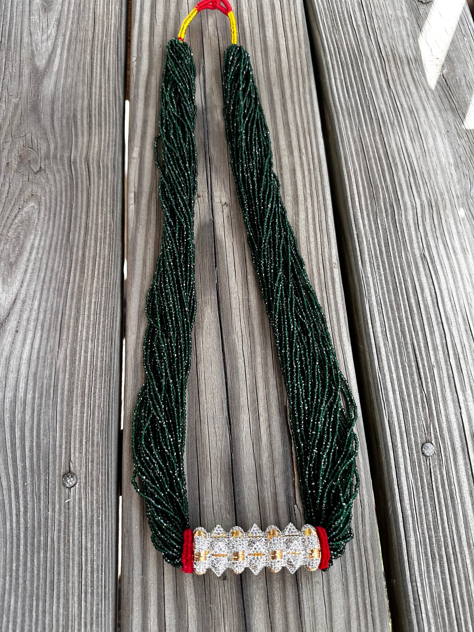 Nepali Gold Plated Hydro Pote Diamond Tilhari - Etsy