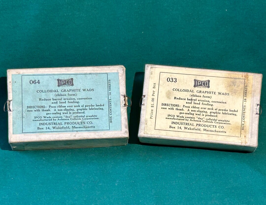 RARE IPCO Colloidal Graphite Wads Full Box Powder Barrel Clean Strips ...