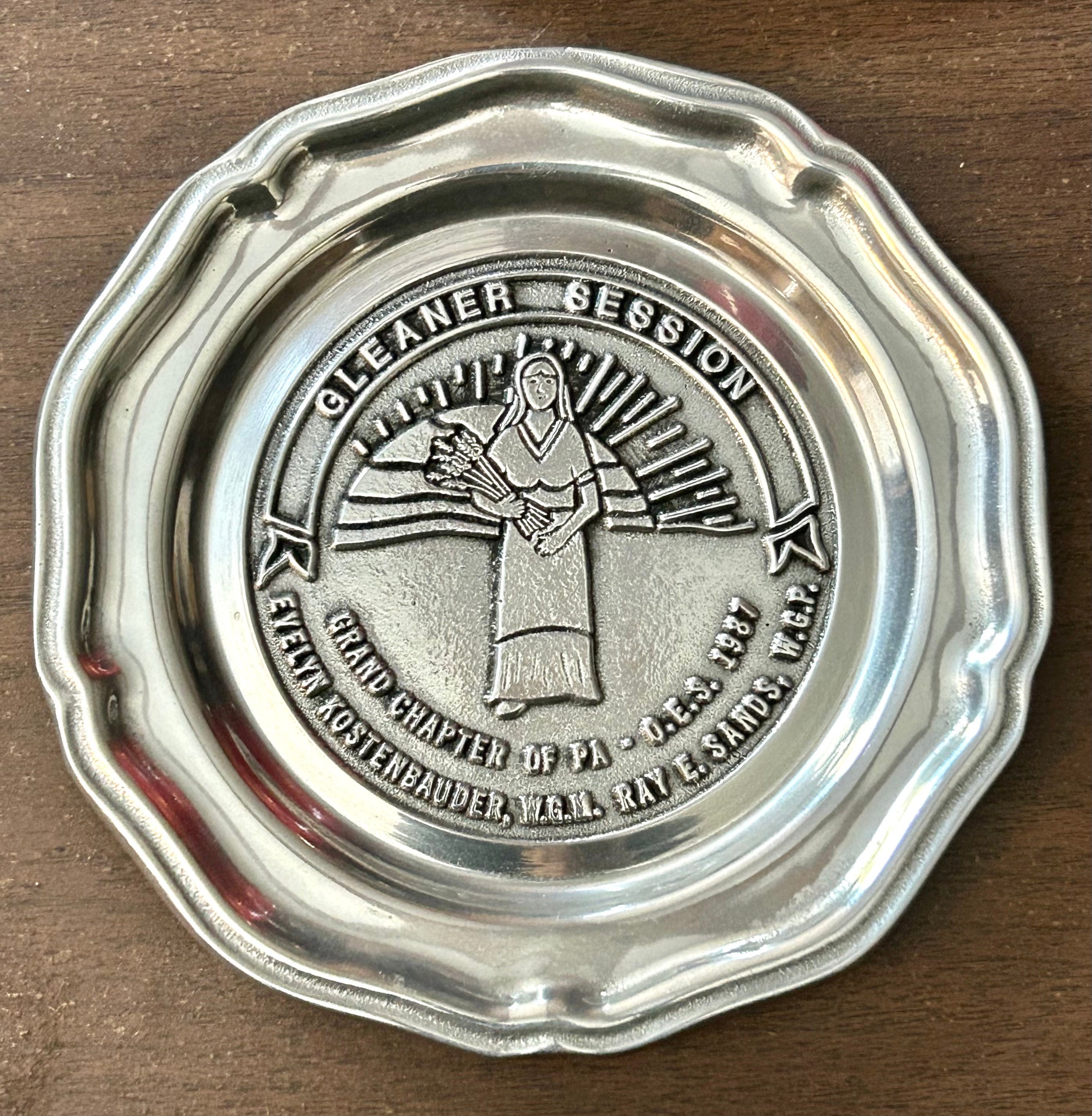 Vintage Wilton Pewter Plates Set of 4 OES Order of the Eastern Star ...