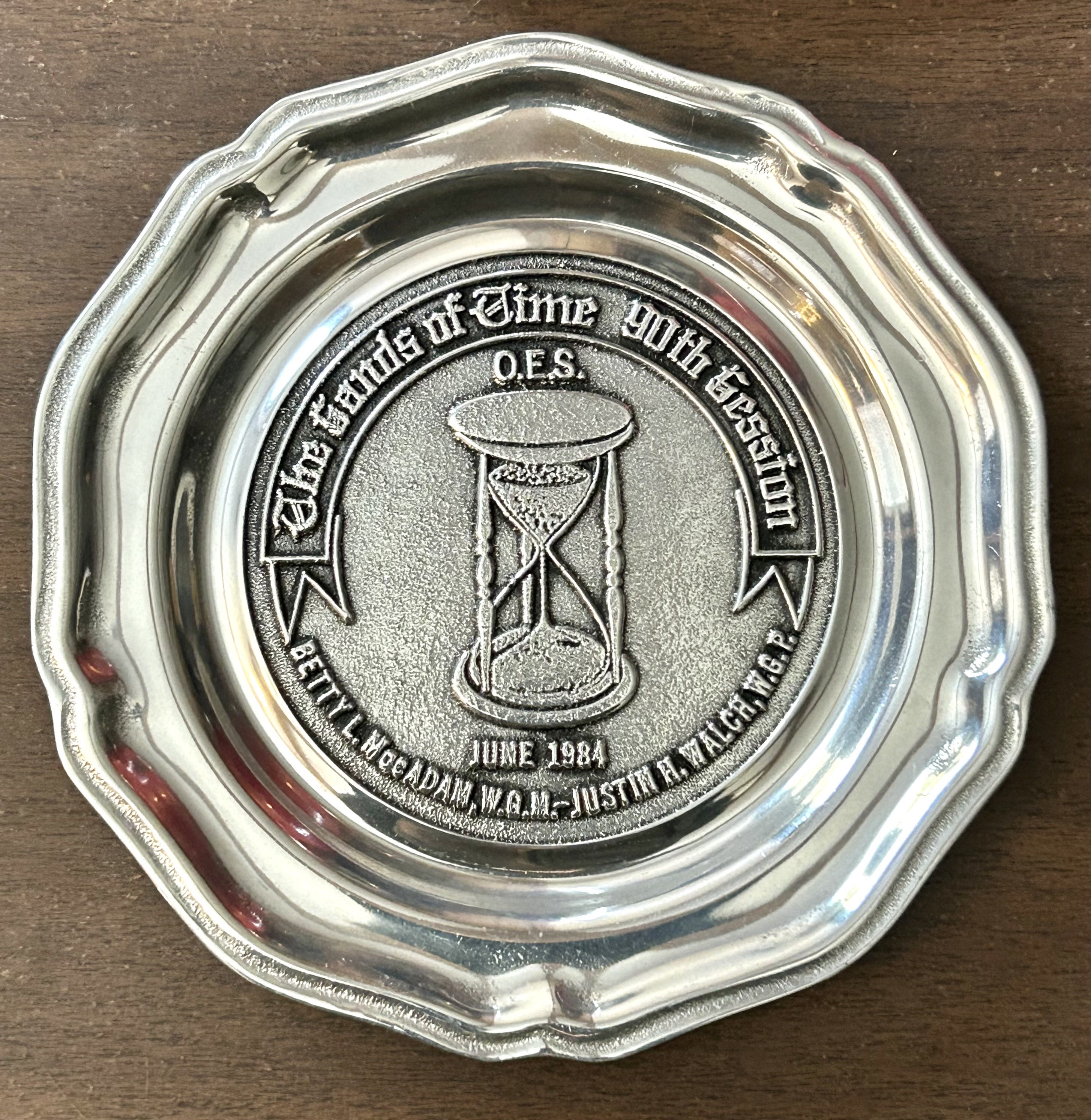 Vintage Wilton Pewter Plates Set of 4 OES Order of the Eastern Star ...