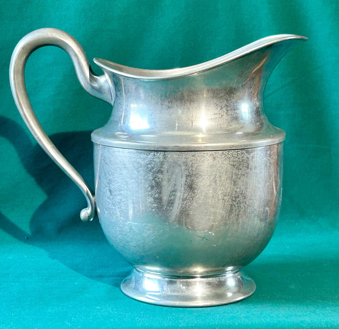Vintage 8 Pewter Water Pitcher Beer Plough Tavern Impressed pitcher ...