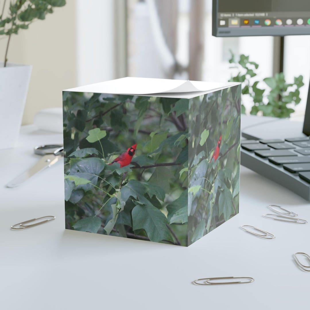 Cardinal Note Cube - Etsy