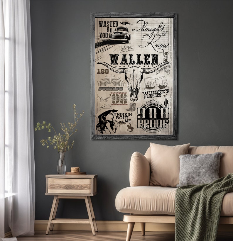 Wallen Country Music Art Print: Western Wall Decor - Etsy