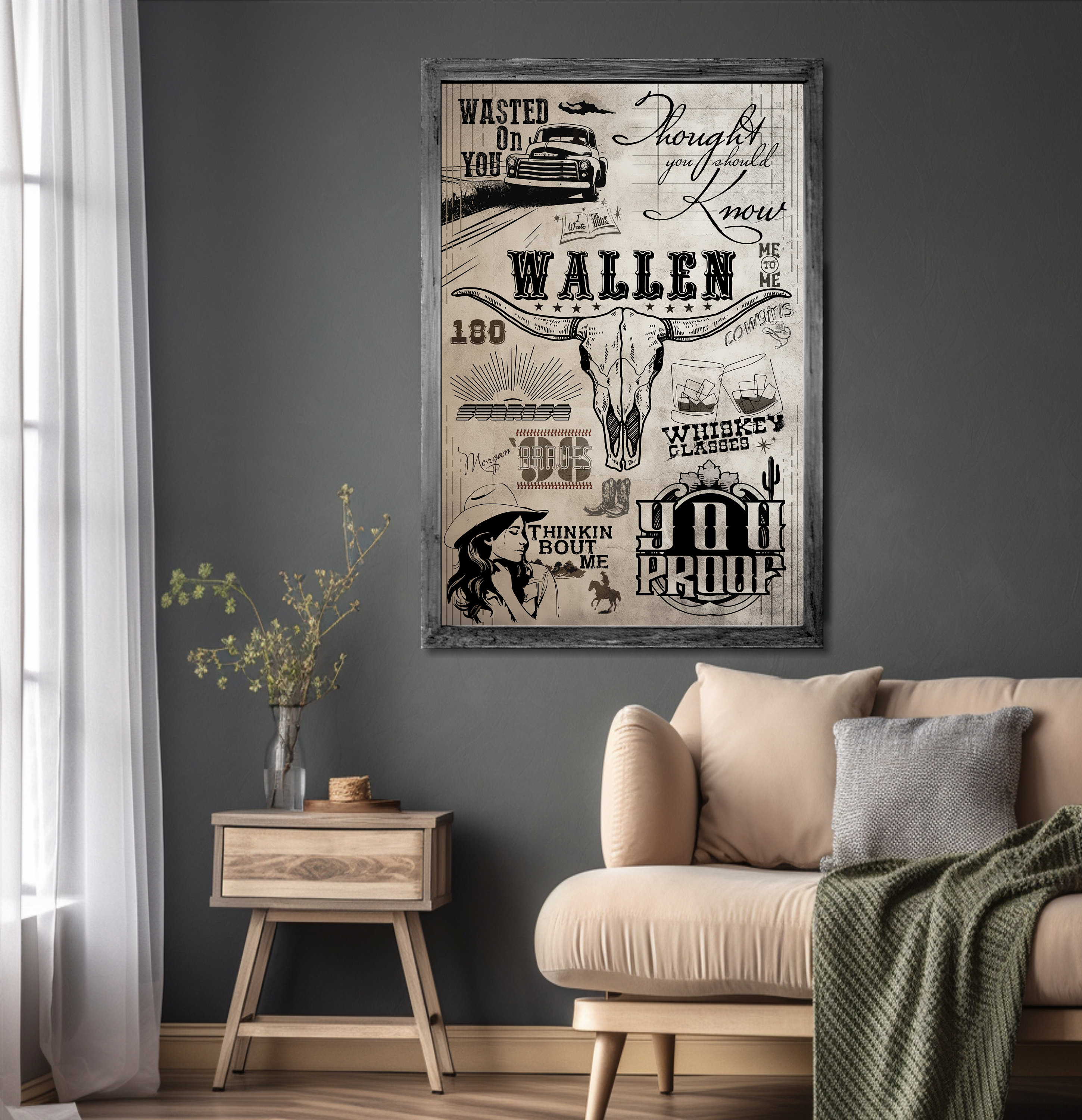 Wallen Western Wall Decor, Wall Art Print, Retro Wallen, Vintage Wallen ...
