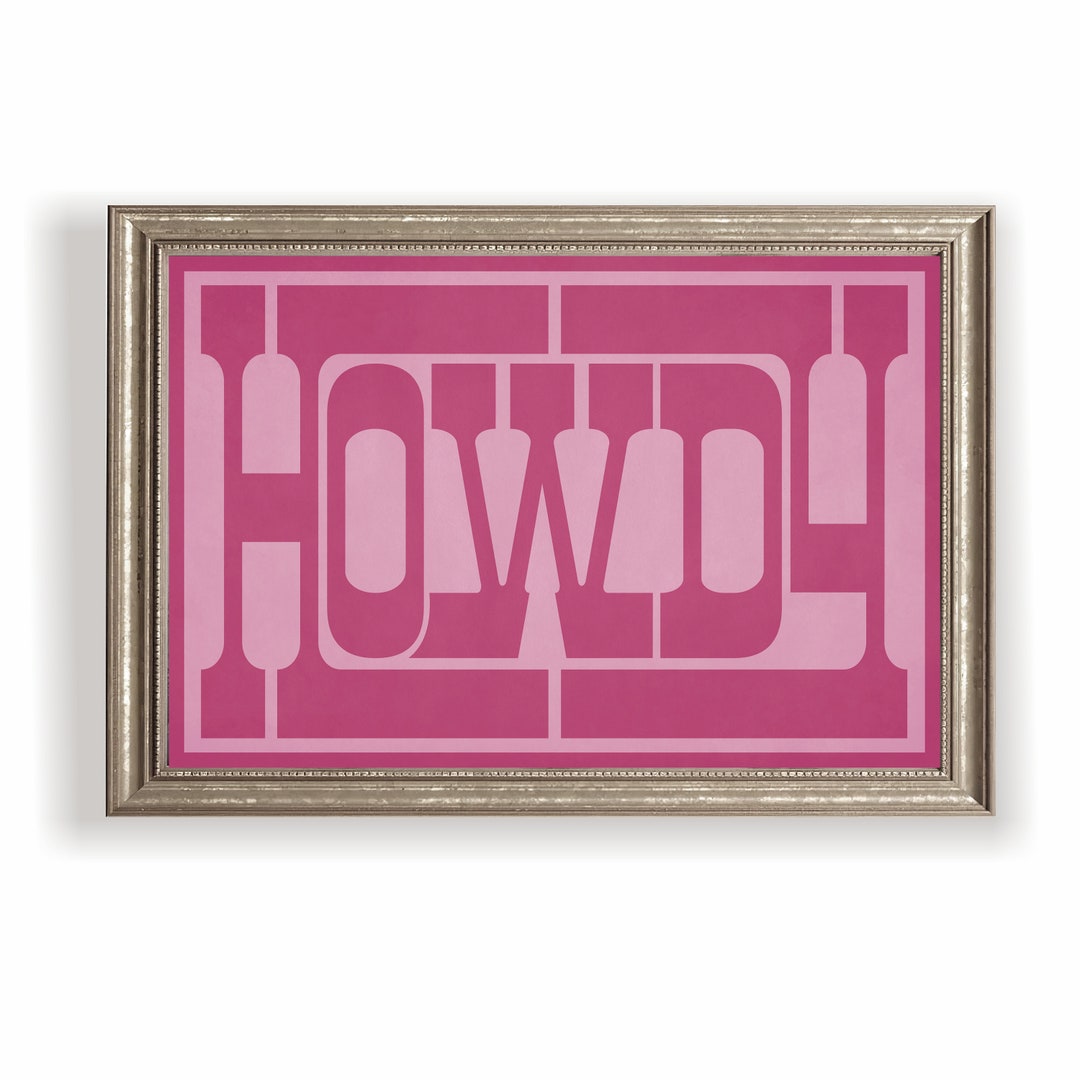 Pink Howdy Art Print: Modern Western Typography Poster - Etsy
