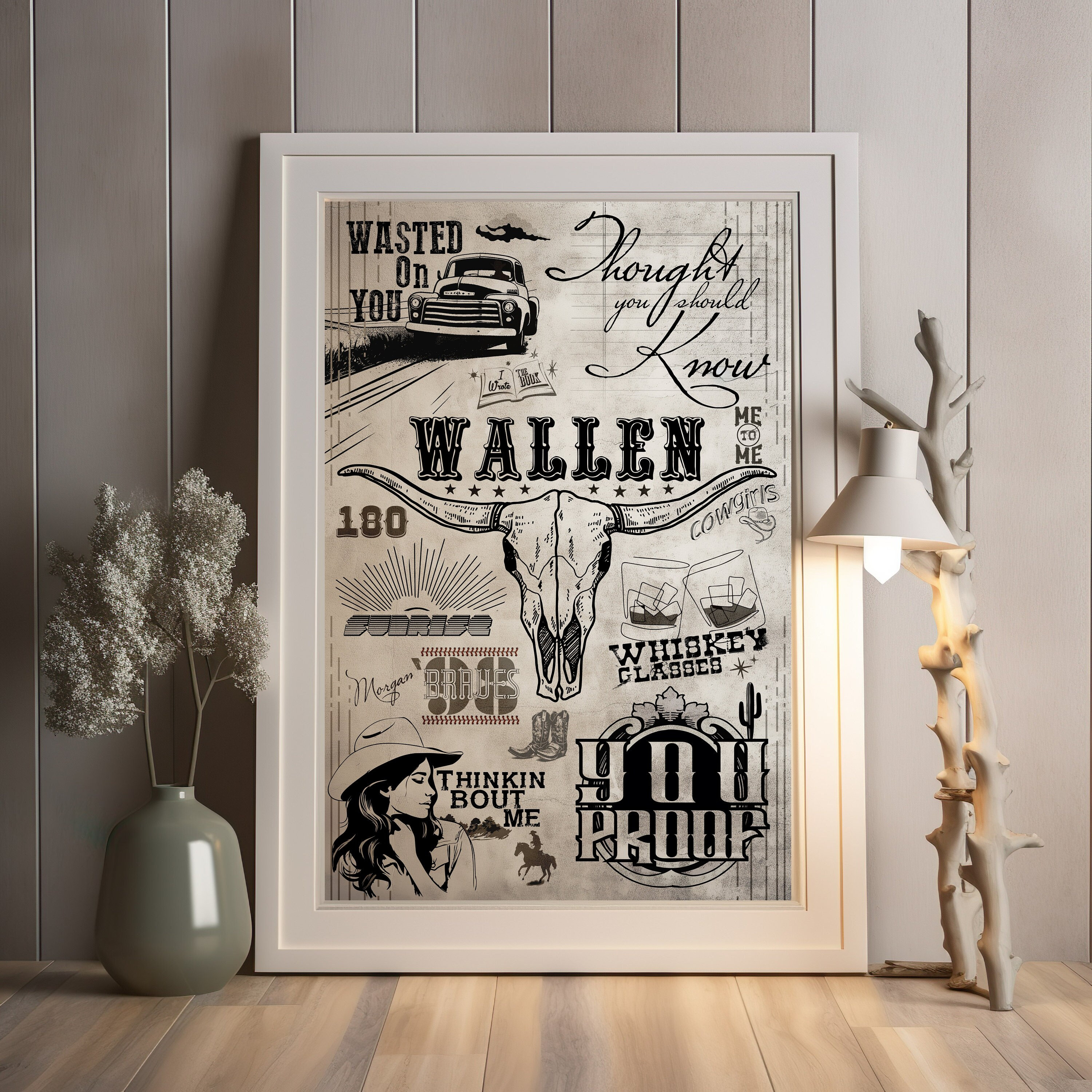 Wallen Western Wall Decor, Wall Art Print, Retro Wallen, Vintage Wallen ...