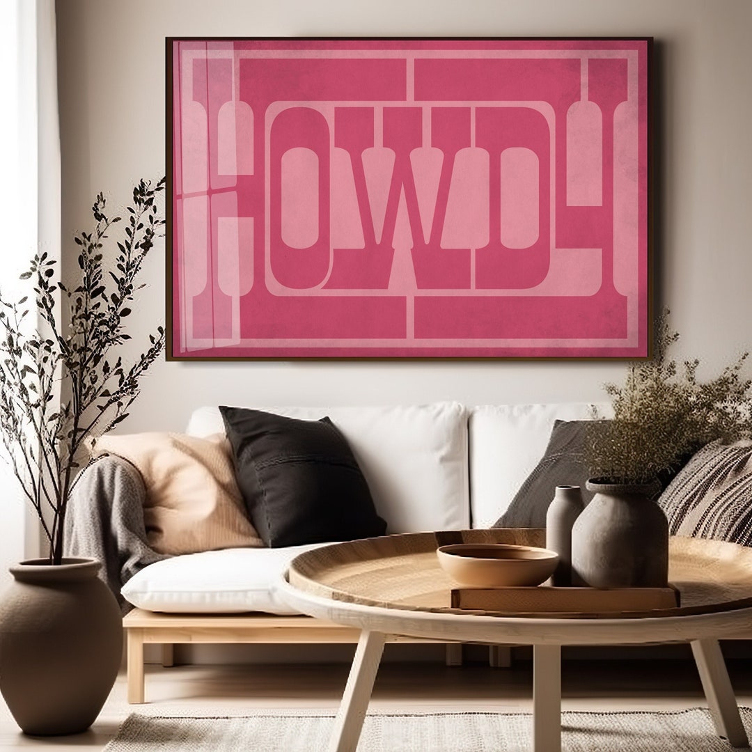 PINK Wall Art HOWDY Print Western Decor Howdy Sign Cowgirl Poster Howdy ...