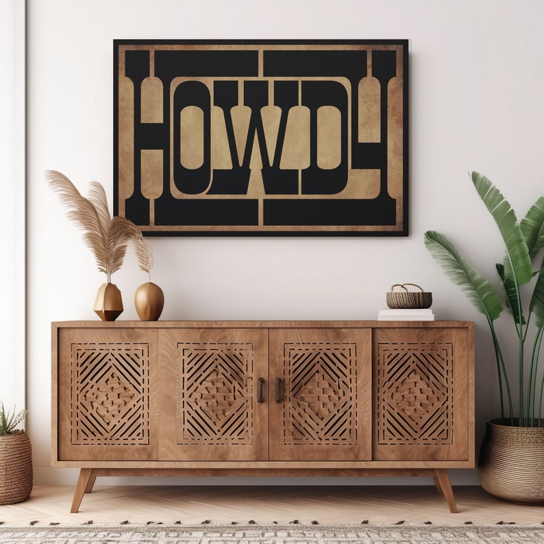 HOWDY Canvas Print: Modern Southwestern Ranch Decor / Home Decor - Etsy
