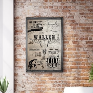 Wallen Western Wall Decor, Wall Art Print, Retro Wallen, Vintage Wallen ...